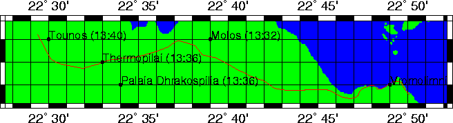 Detailed Trip Part Map 38°46'N, 22°29'E - 38°49'N, 22°50'E